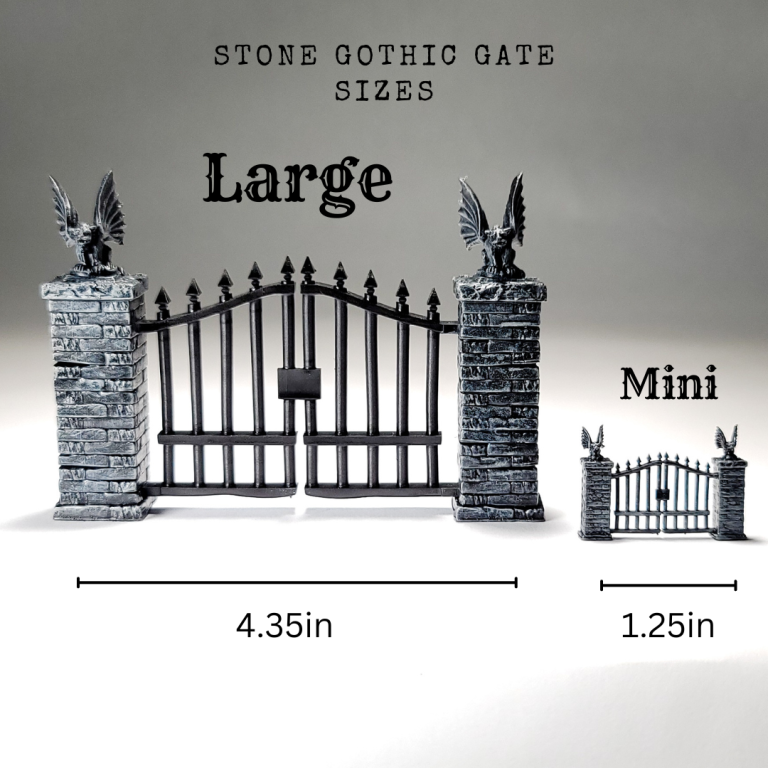 Miniature Stone Gothic Gate Decor | Bantam.Earth