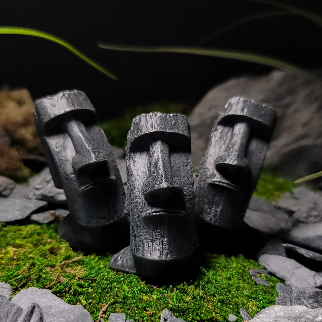 Mini Moai Statues Terrarium Decor Set (3x) | Bantam.Earth