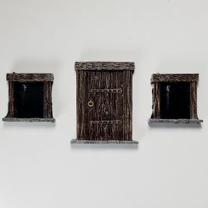 Medieval Wood Fairy Door Set - Terrarium Decor | Bantam.Earth